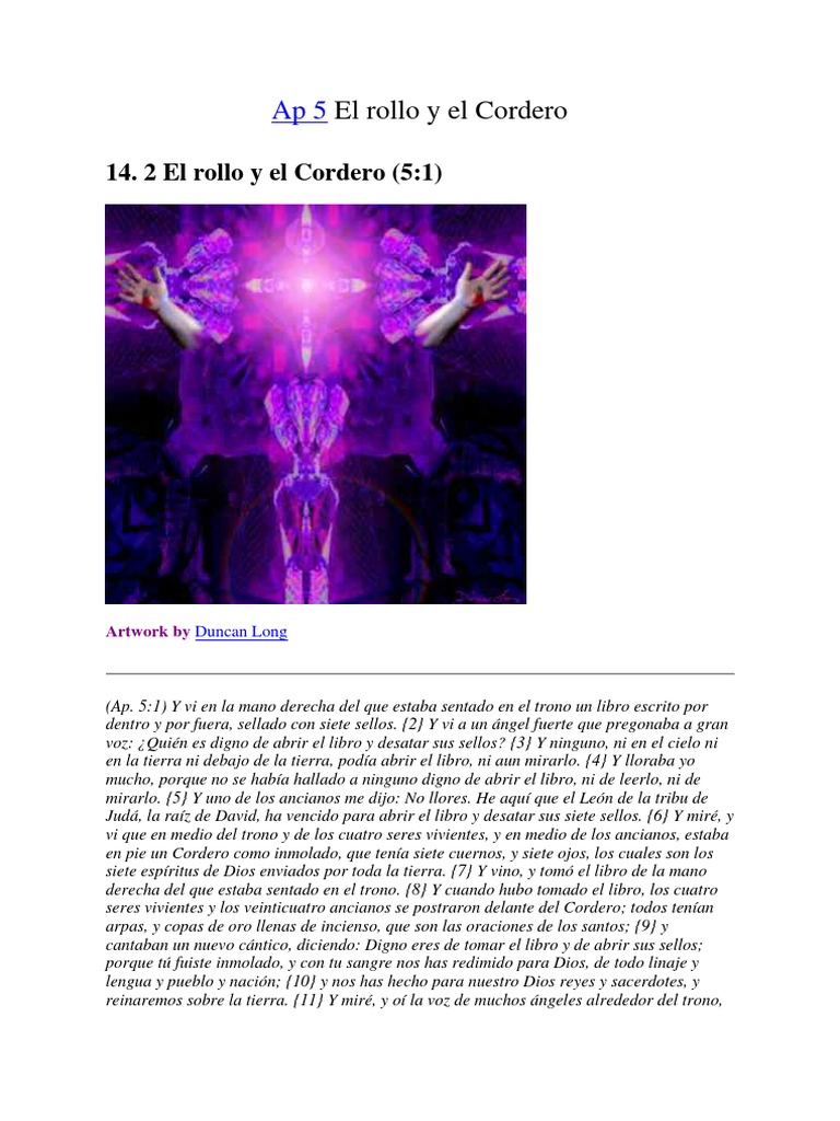 Ap 5. El Rollo y El Cordero PDF | PDF | Cordero de Dios | Espíritu