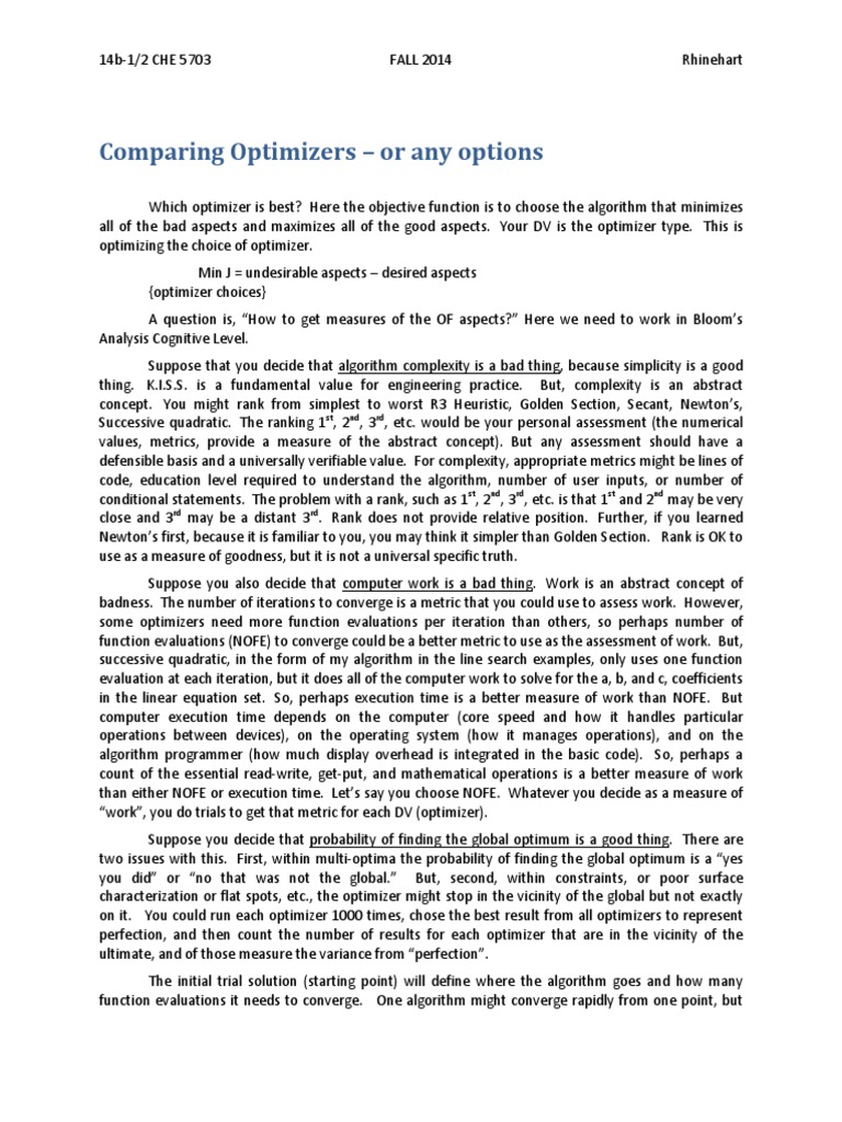 14b - Comparing Optimizers | Download Free PDF | Mathematical Optimization | Areas Of Computer ...