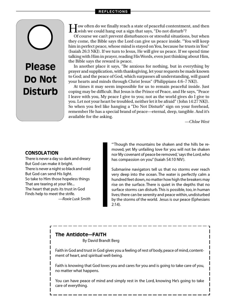 RFL96 - Please Do Not Disturb | PDF | Jesus | Prayer