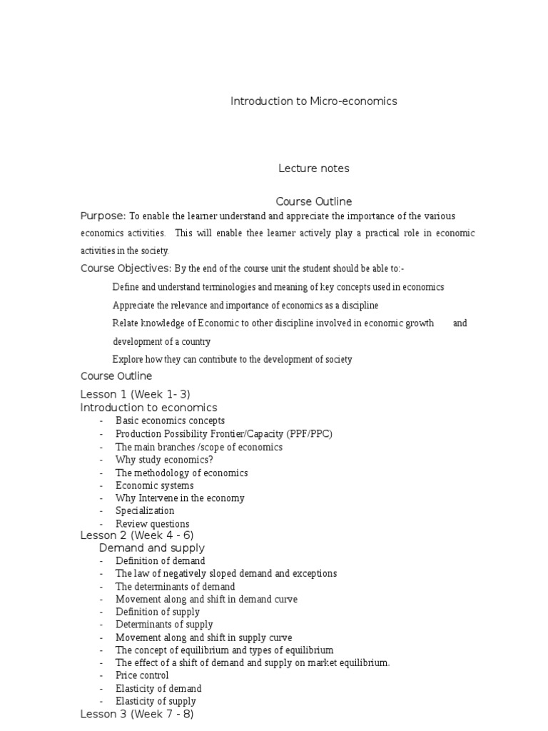Economics Notes | PDF | Demand | Supply (Economics)