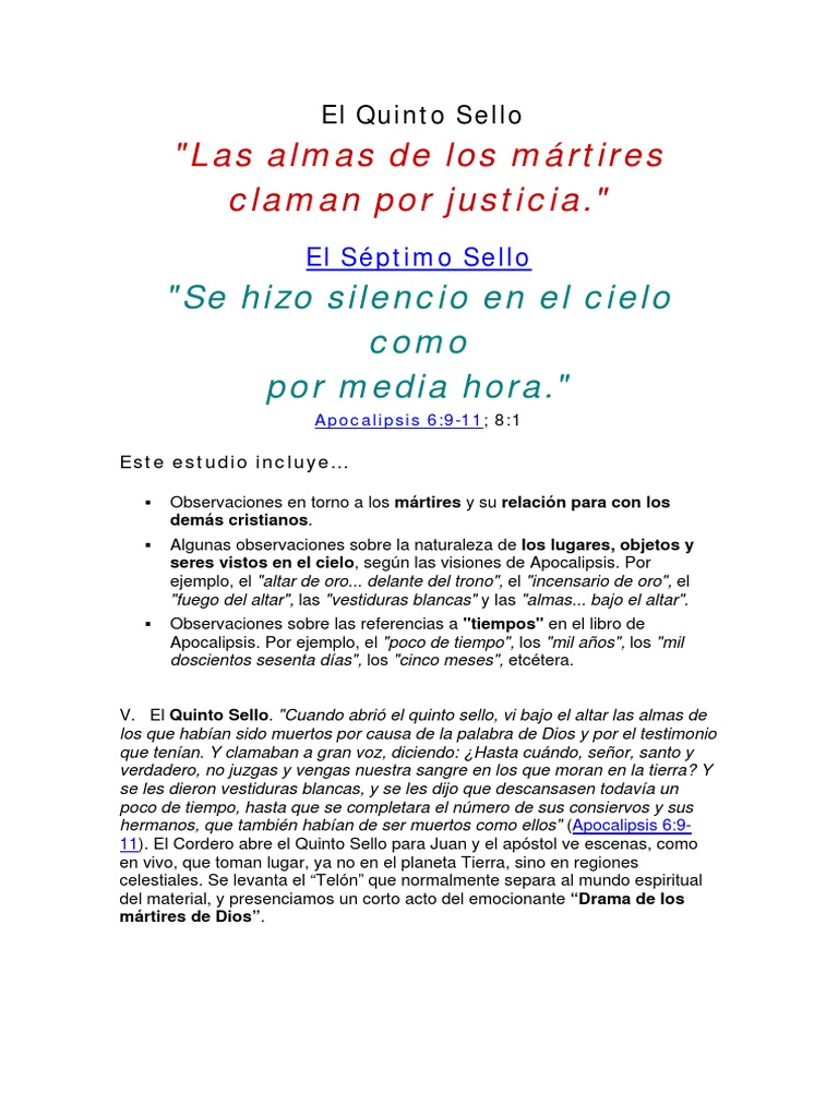 El Quinto Sello PDF | PDF | Libro de revelación | Muerte