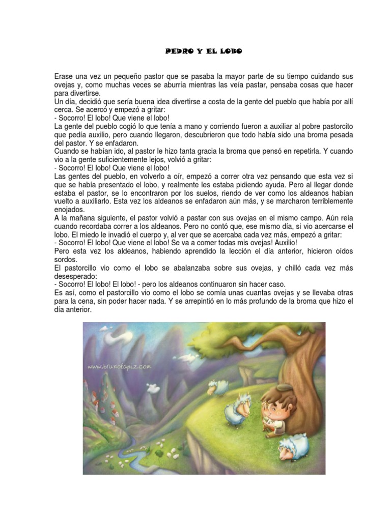 Pedro y El Lobo Un Cuento Corto | PDF