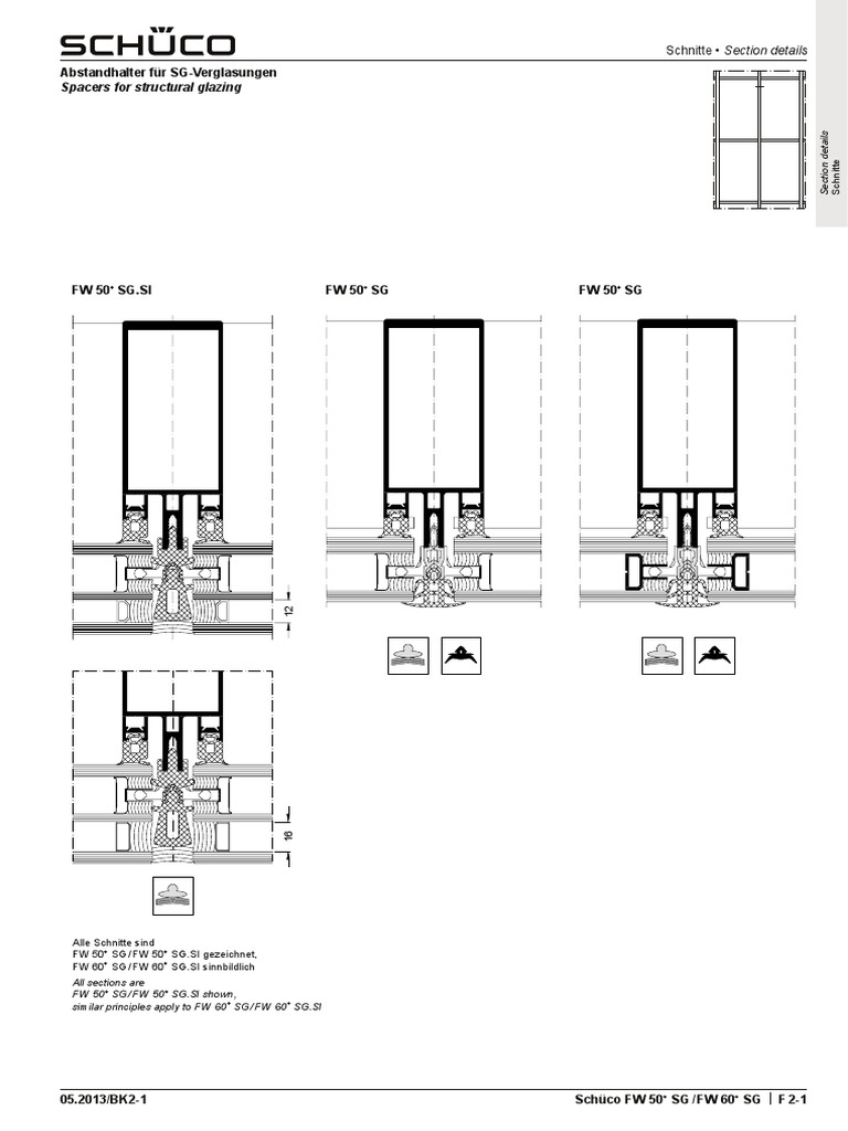 Schüco FW 50+ SG Section Details | PDF