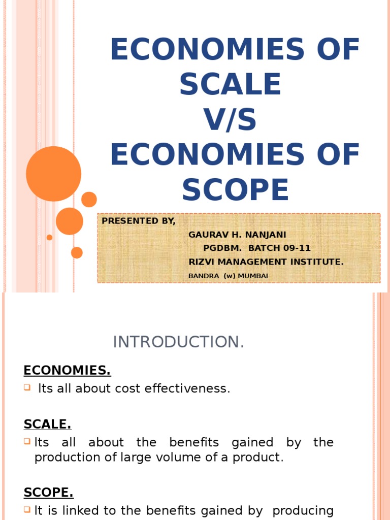 Economies of Scope and Scale | PDF | Economies Of Scale | Average Cost