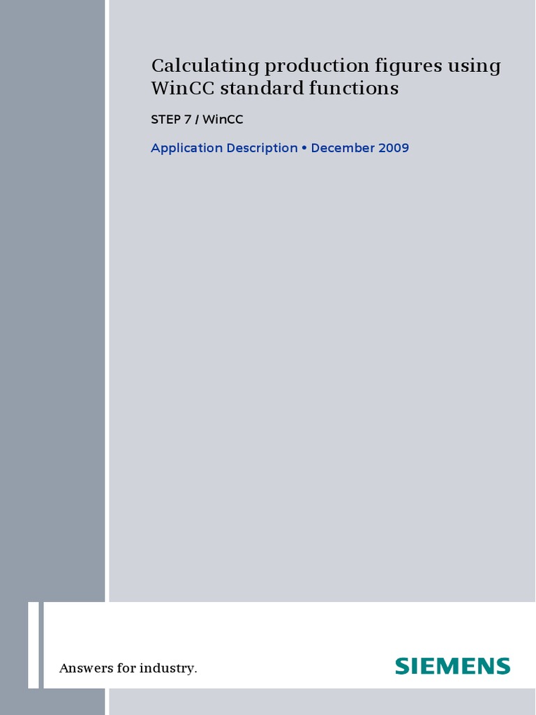 Applications & Tools: Calculating Production Figures Using Wincc ...