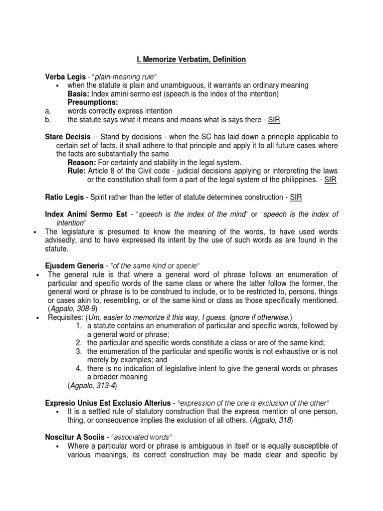 Statcon Reviewer | PDF | Statutory Interpretation | Taxes
