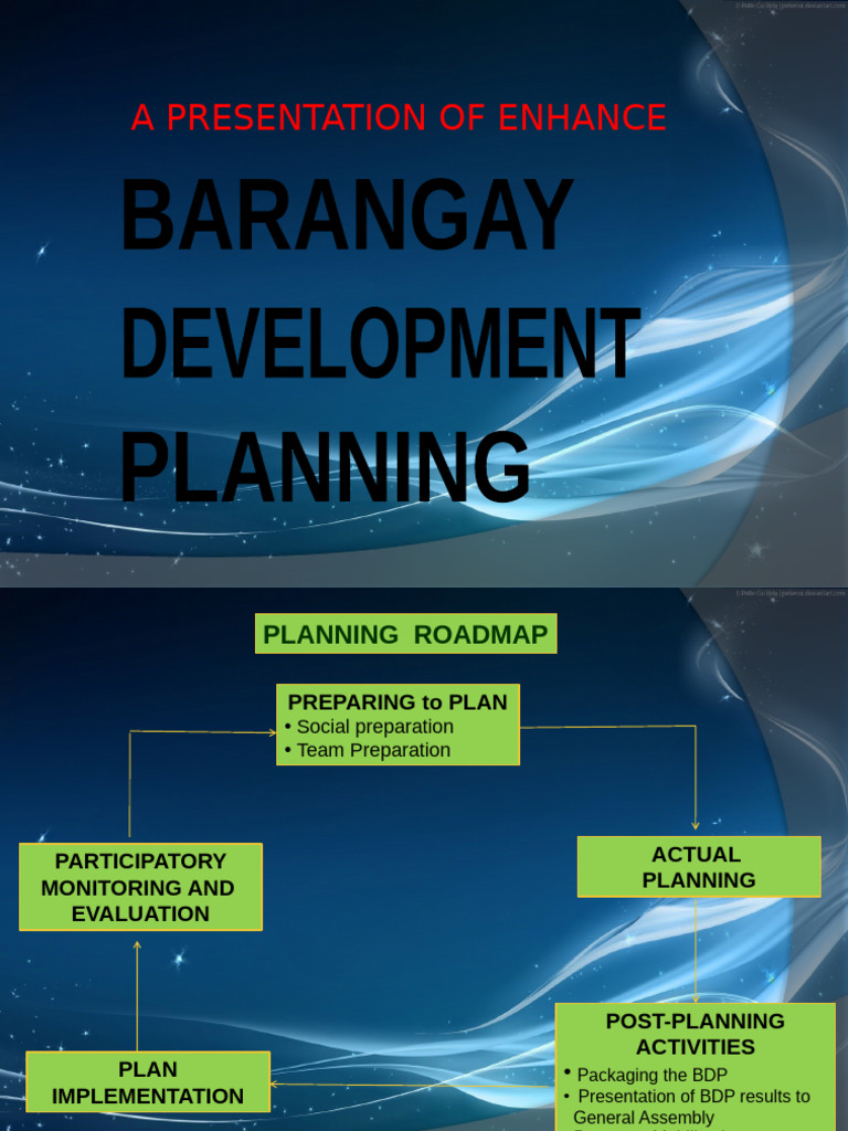 Barangay Development Planning Process | PDF | Governance | Facilitator