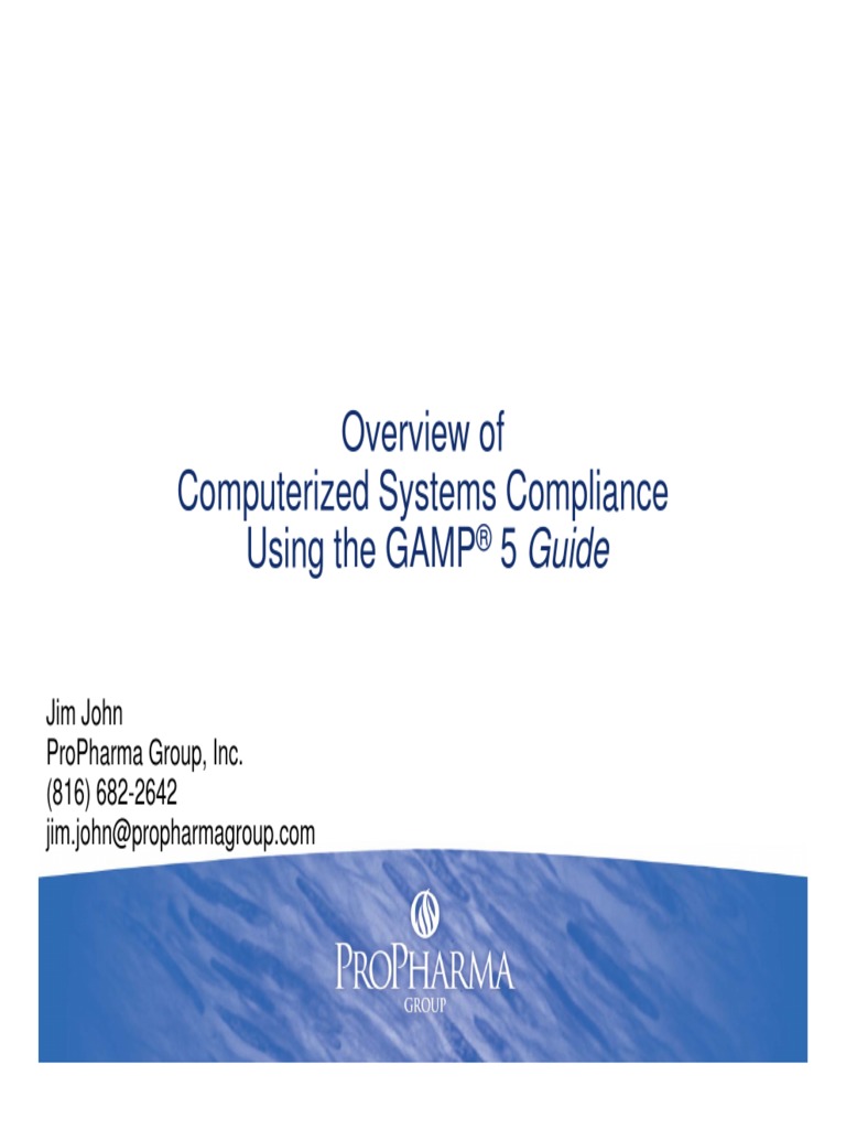 Computer System Validation Using GAMP 5 | PDF | Verification And ...
