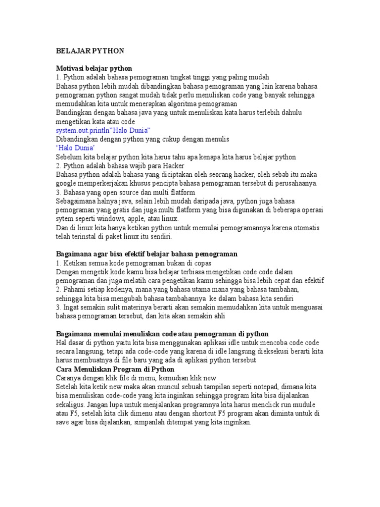 Modul Belajar Python 2 | PDF | Game & Aktivitas | Teknologi & Rekayasa