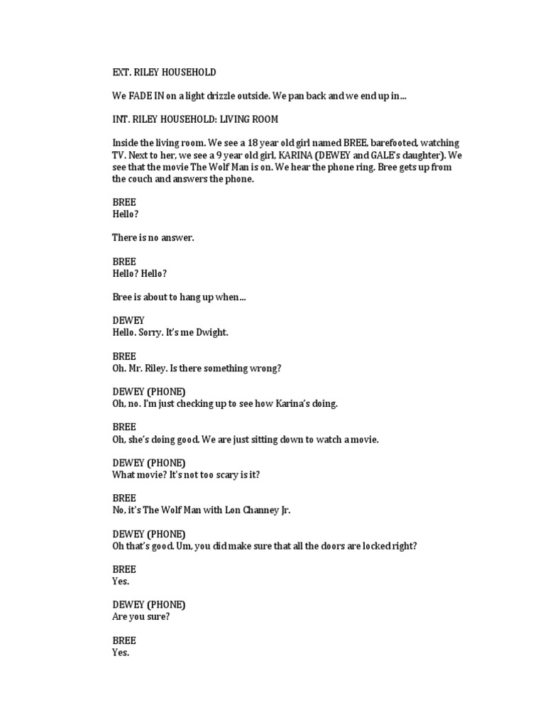 Scream 4 Opening Scene | PDF | Horror Films | Leisure