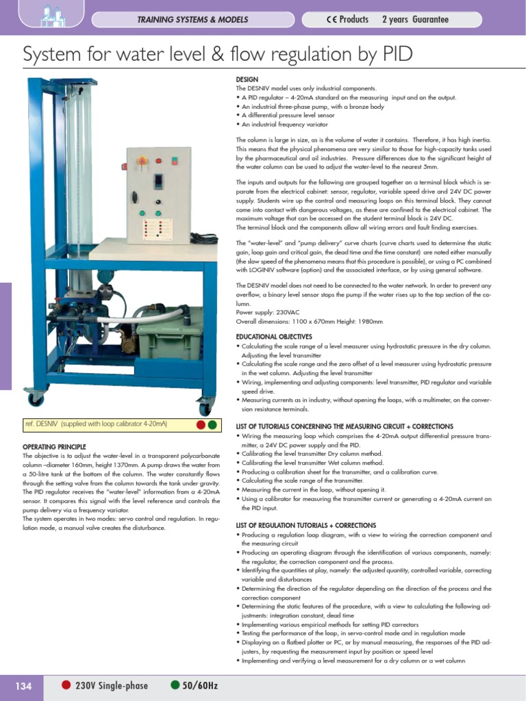 System For Water Level & Flow Regulation by PID: Products 2 Years ...