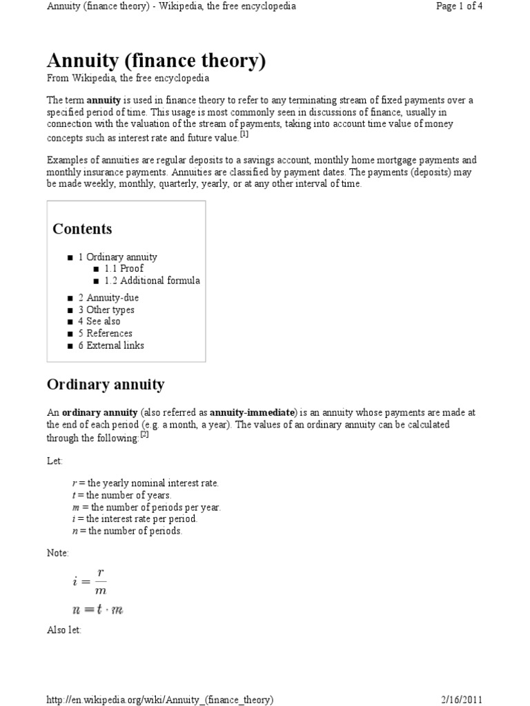 Annuity - Formula | PDF | Present Value | Interest