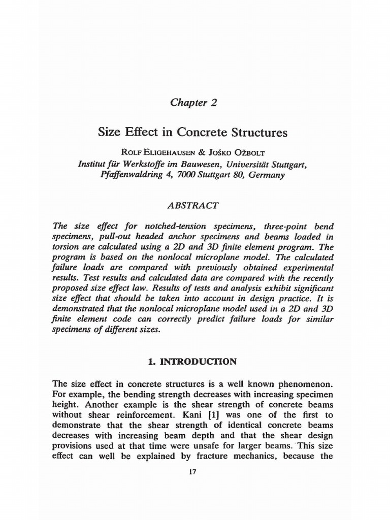 Size Effect In Concrete Structures Pdf Strength Of Materials