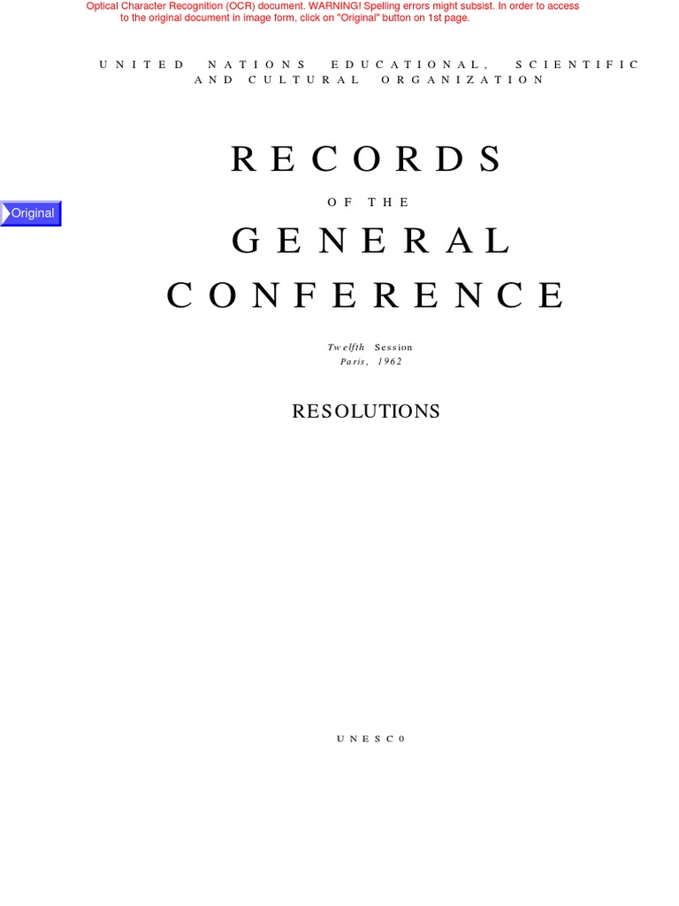 Records General Conference: Resolutions | PDF | Optical Character ...