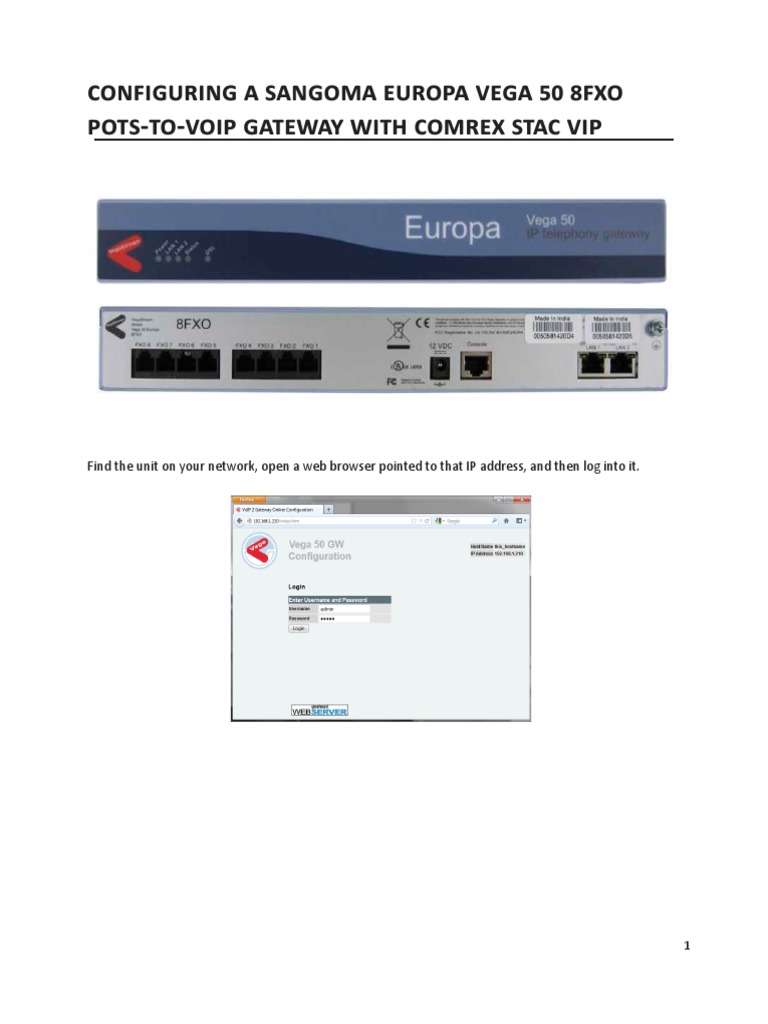 STAC VIP & Sangoma Vega PDF | PDF | Gateway (Telecommunications) | Command Line Interface
