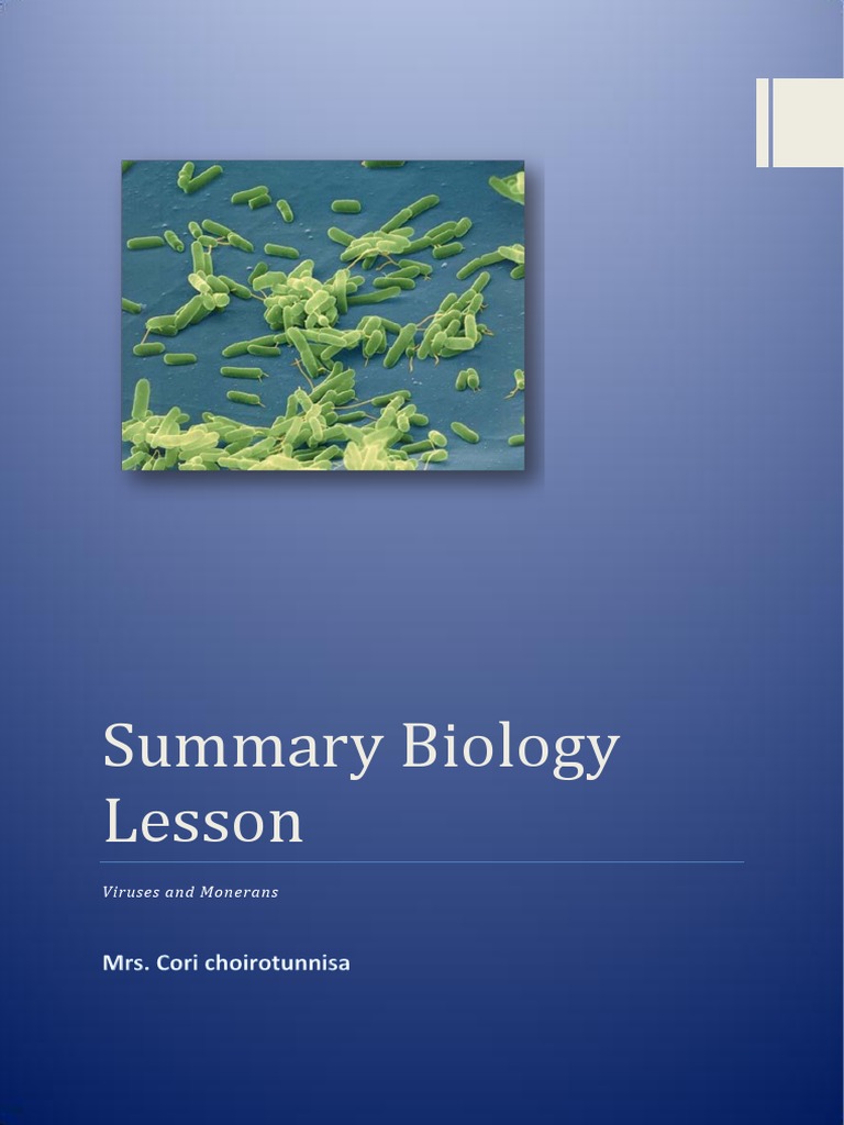 Summary Biology Lesson | PDF | Virus | Bacteria