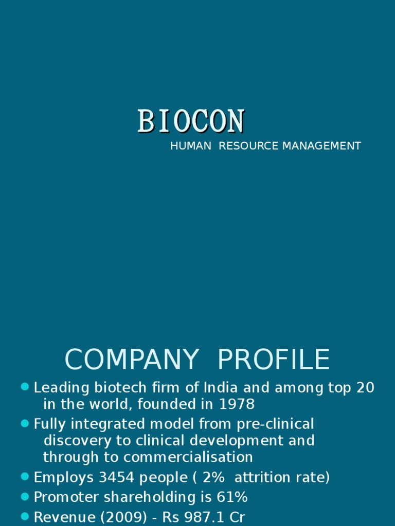 Biocon: Company Profile & HR Overview | PDF | Human Resources | Human ...