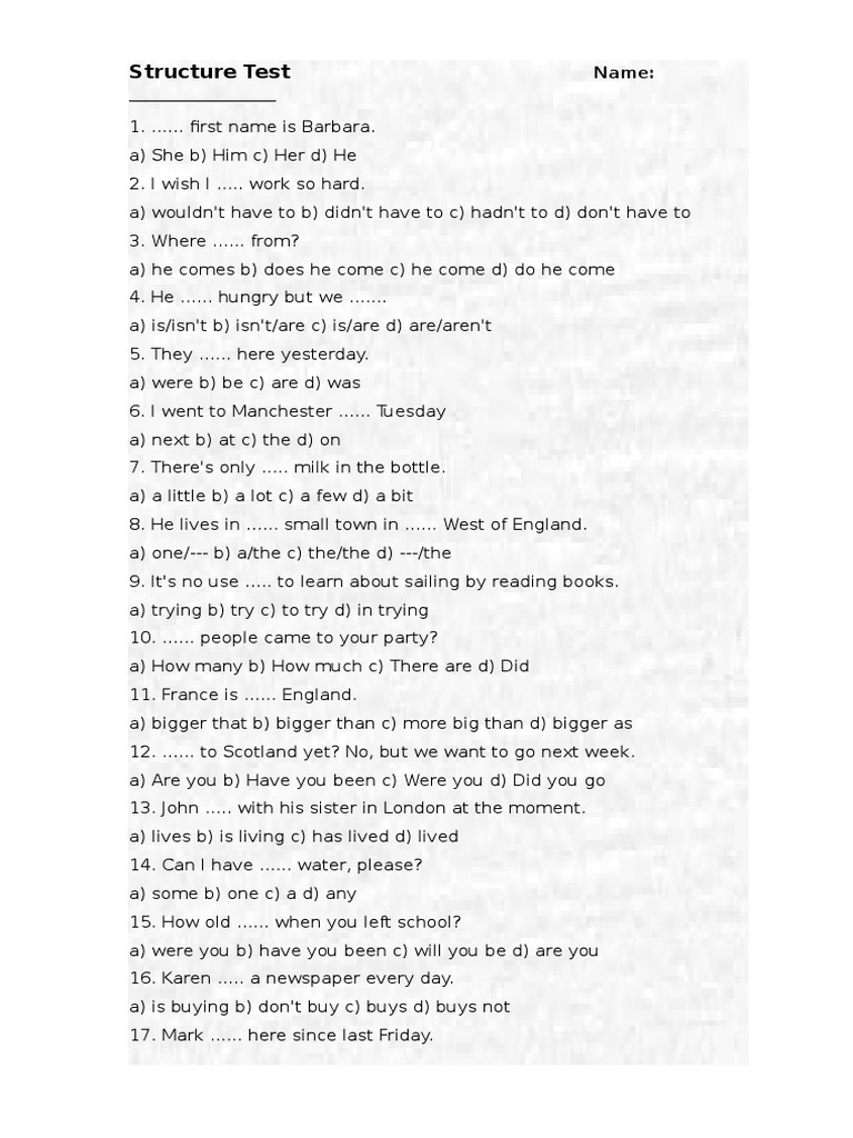 Structure Test | PDF