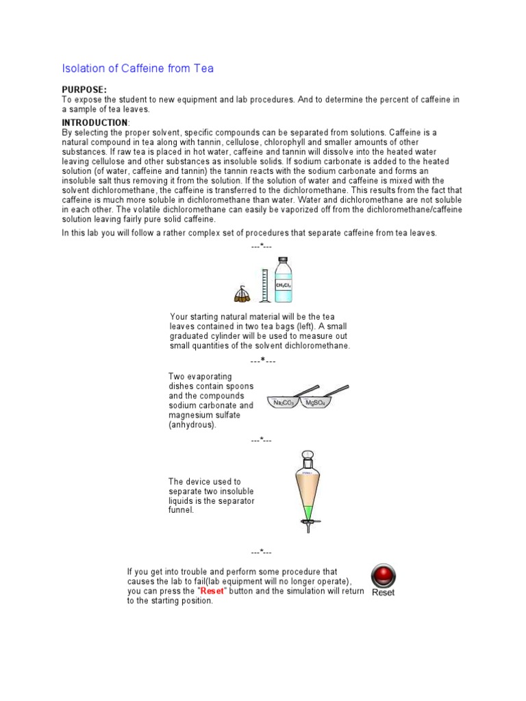Isolation of Caffeine From Tea | PDF | Solubility | Solvent