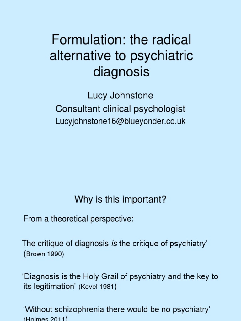 Formulation: The Radical Alternative To Psychiatric Diagnosis | PDF ...