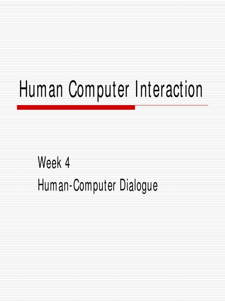 Human Computer Interaction | Download Free PDF | Menu (Computing) | Graphical User Interfaces