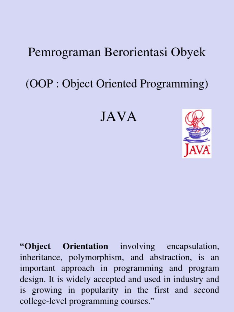 Pemrograman Berorientasi Obyek: (OOP: Object Oriented Programming) | Download Free PDF | Class ...
