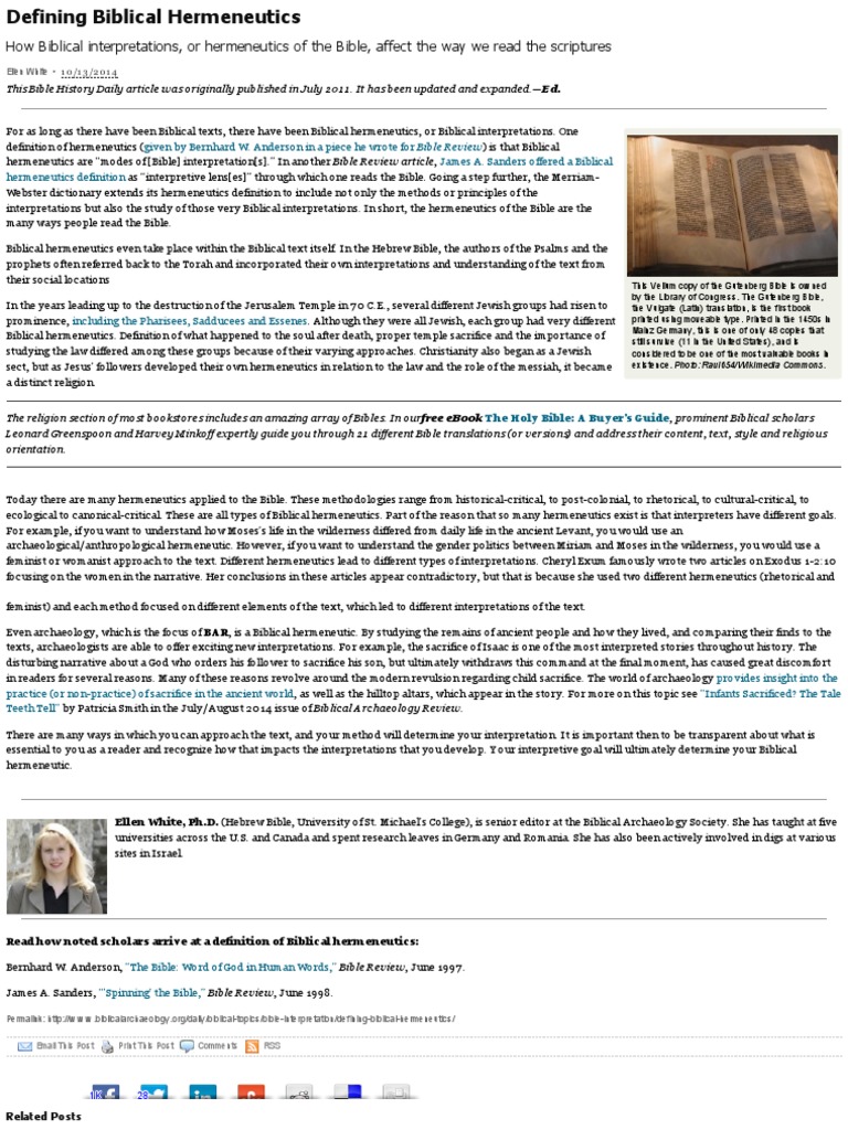 A Bible Hermeneutics | PDF | Biblical Hermeneutics | Hermeneutics