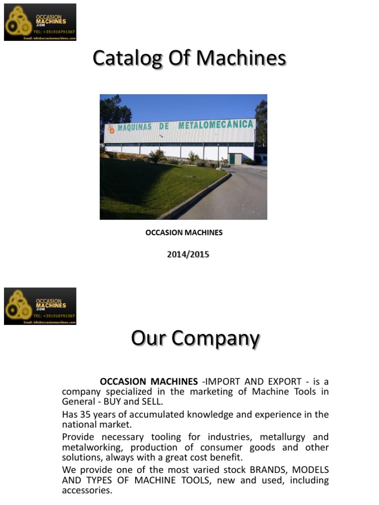 Catalog of Machines - Occasion Machines - 2014 2015 PDF | PDF ...