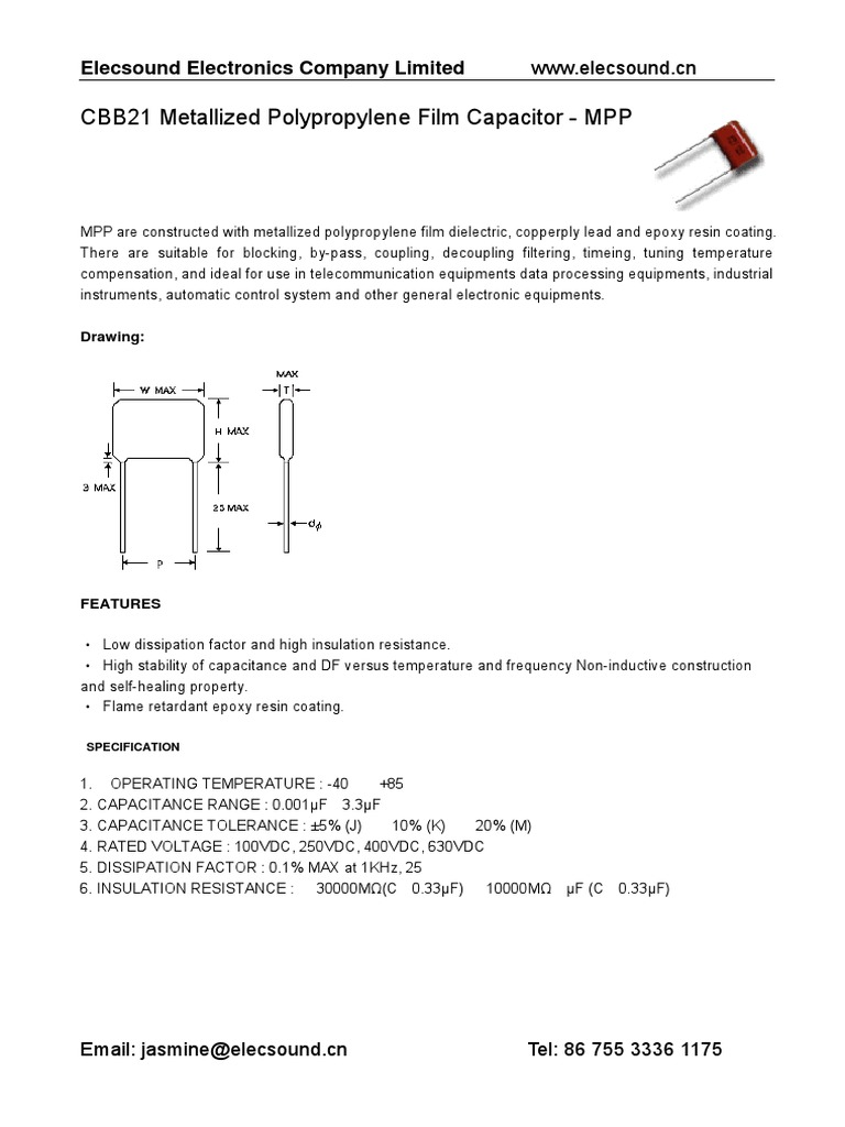 CBB21 | PDF | Capacitor | Insulator (Electricity)