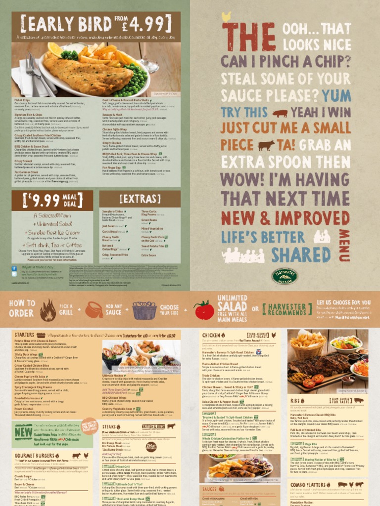 Harvester Main Menu | PDF | Hamburgers | French Fries