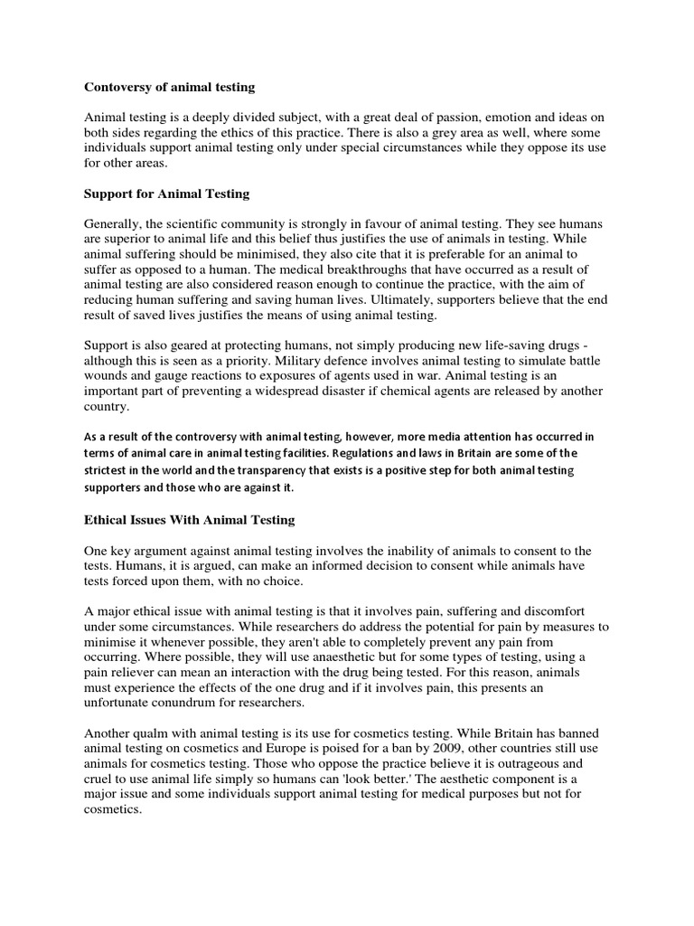 Contoversy of Animal Testing | PDF | Animal Testing | Pharmaceutical Drug