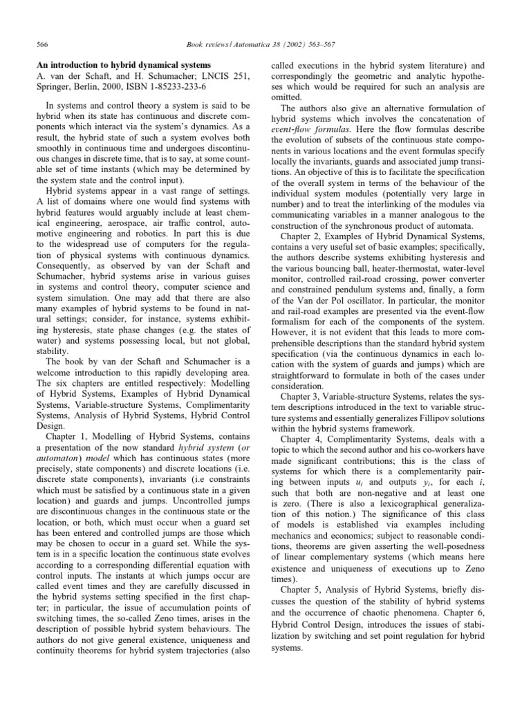 An Introduction To Hybrid Dynamical Systems PDF | Download Free PDF ...