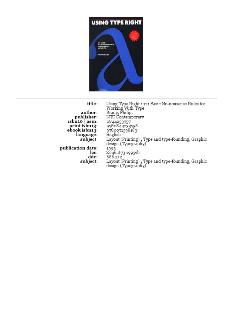 Using Type Right | PDF | Typefaces | Serif