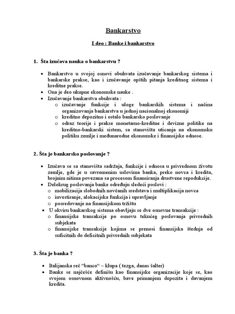 Bankarstvo | PDF