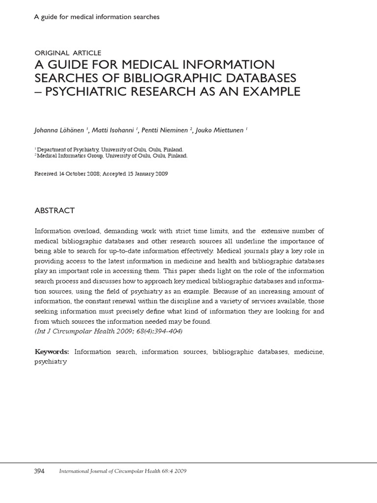 A Guide For Medical Information Searches | PDF | Pub Med | Open Access