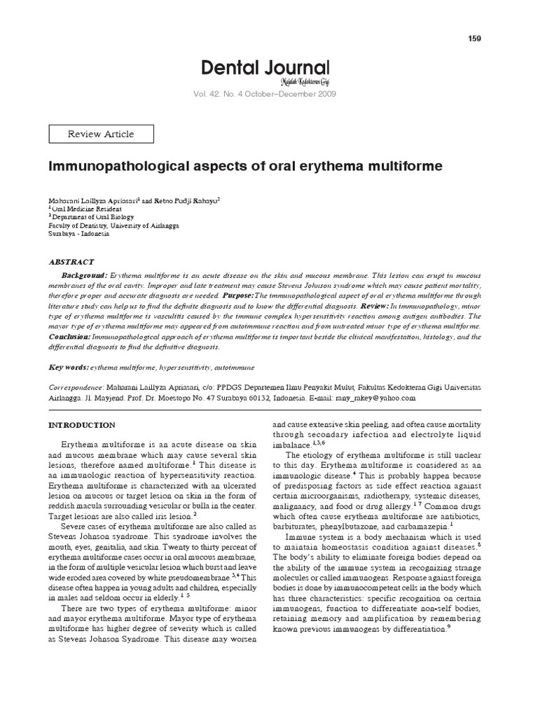 Erythema Multiforme | PDF | Autoimmunity | Immune System