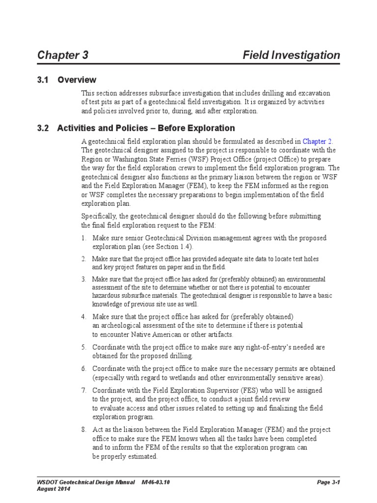 Procedures and Considerations for Conducting a Thorough Geotechnical ...