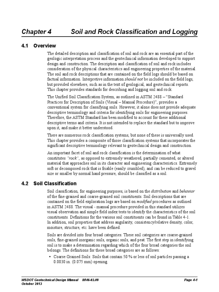 Soil and Rock Classification and Logging | PDF