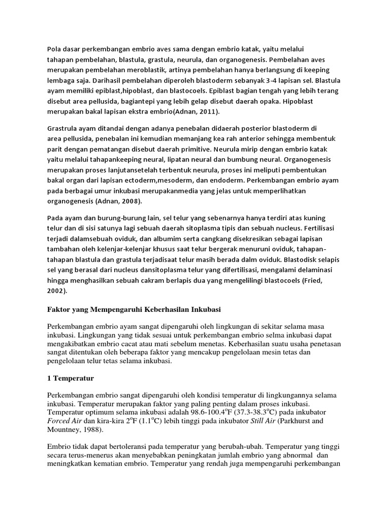 Embriogenesis Ayam | PDF | Griya & Taman | Sains & Matematika