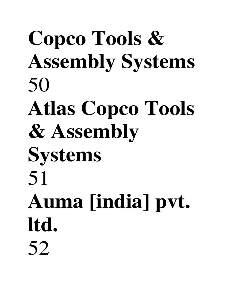Copco Tools & Assembly Systems Atlas Copco Tools & Assembly Systems ...