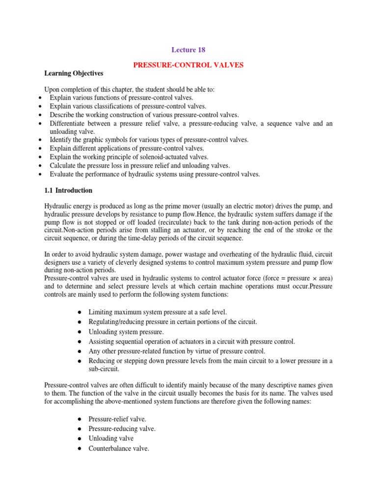 Pressure-Control Valves PDF | PDF | Valve | Pump
