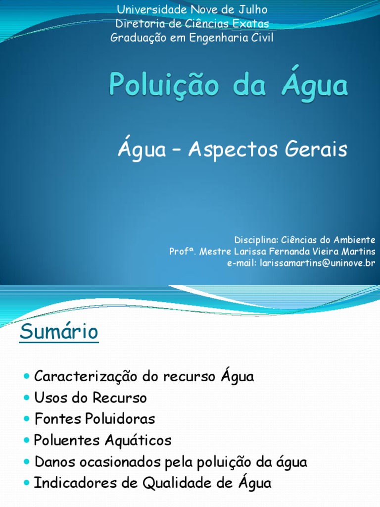 Poluição Da água Pdf Pdf Poluição Da água água