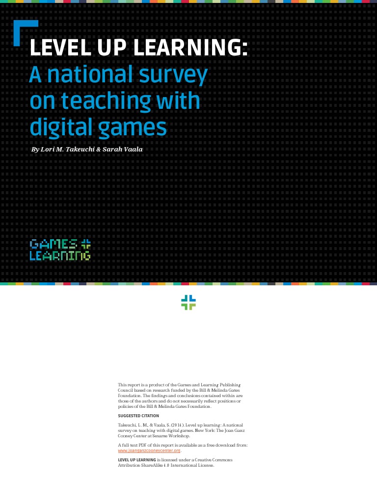 Level Up Learning: National Survey On Teaching With Games | PDF ...