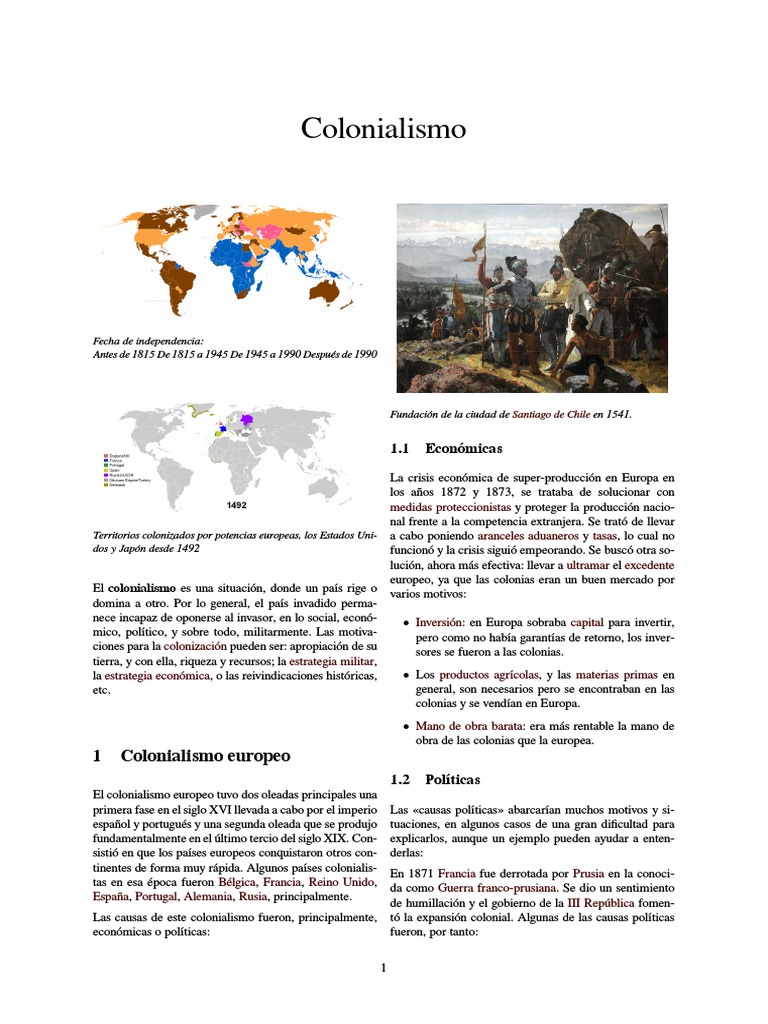 Colonialismo.pdf | Colonialismo | Relaciones Internacionales