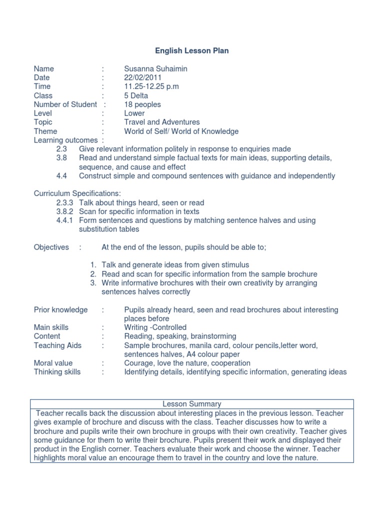 5D Speaking Brochure | PDF | Lesson Plan | Neuropsychological Assessment