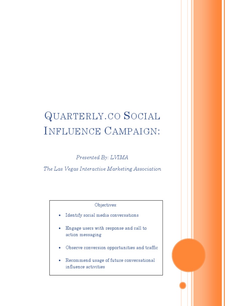Quarterly Social Conversion Influence Campaign | PDF | Twitter | Hashtag