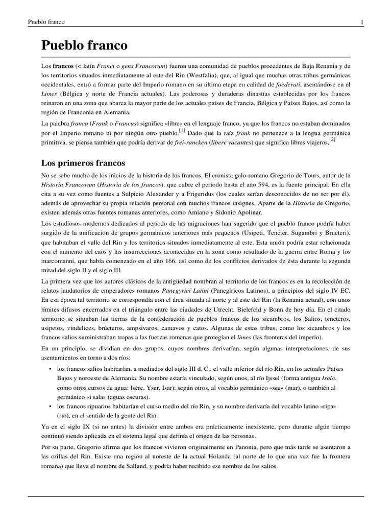 Origen y características del pueblo franco | PDF | Francos | Pueblos ...