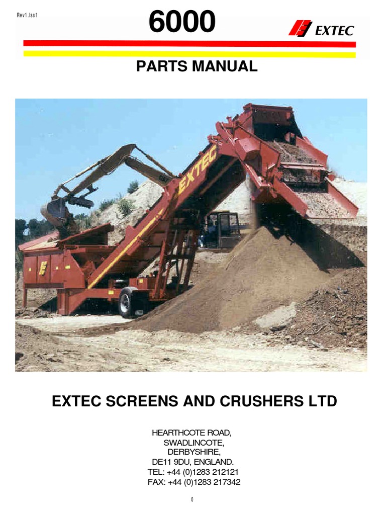 Parts Manual for Extec Screens and Crushers Model 6000 Mobile Screening ...