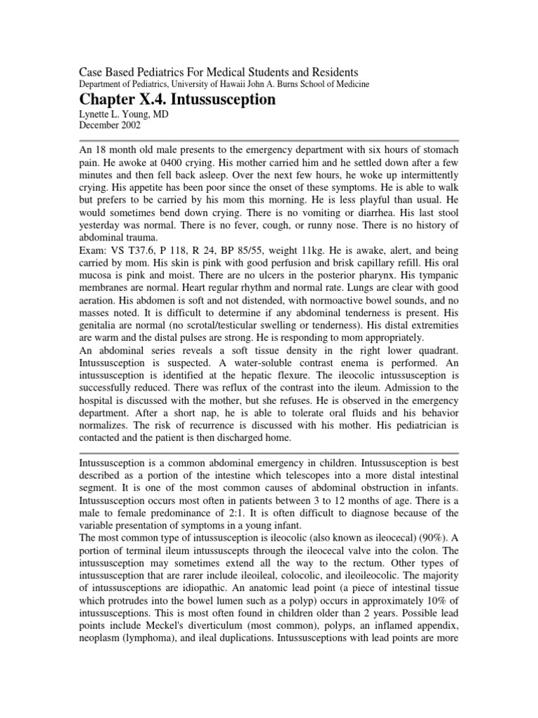 Chapter X.4. Intussusception: Case Based Pediatrics For Medical ...
