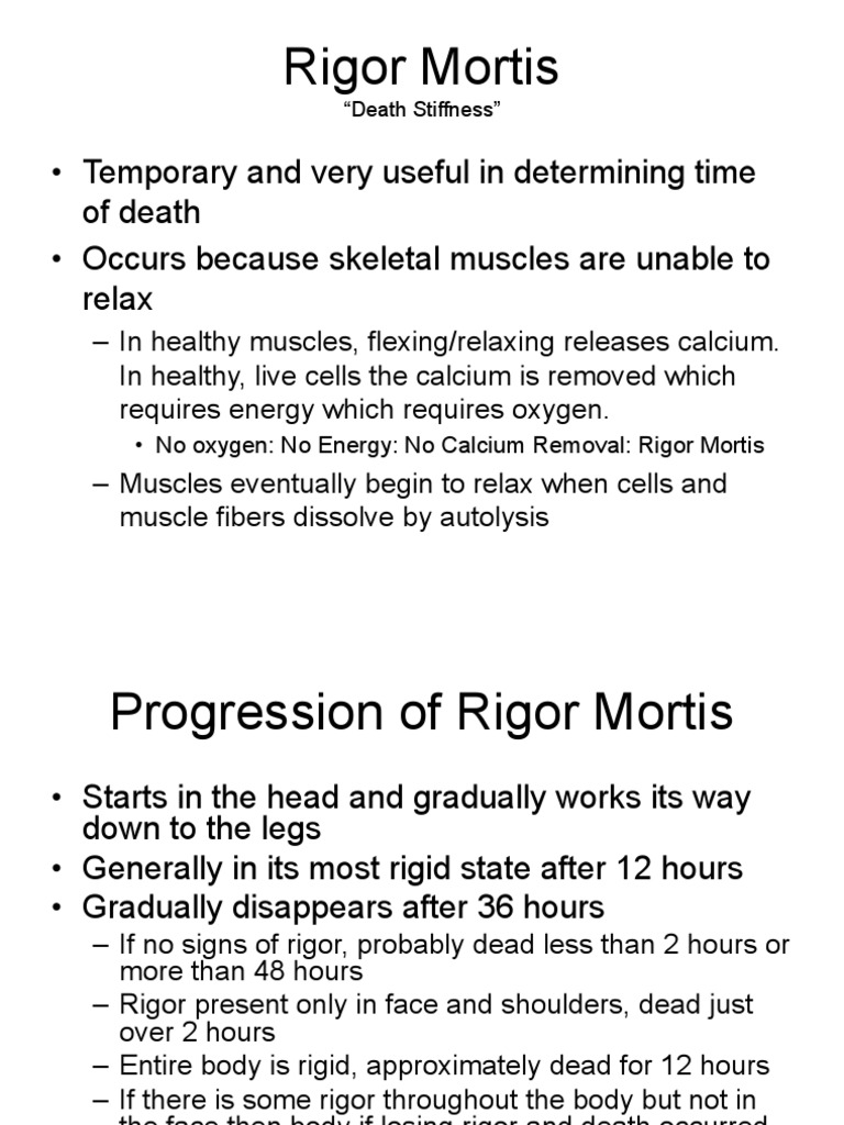 Human Remains Part 2 - Rigor Mortis | PDF | Hypothermia | Muscle